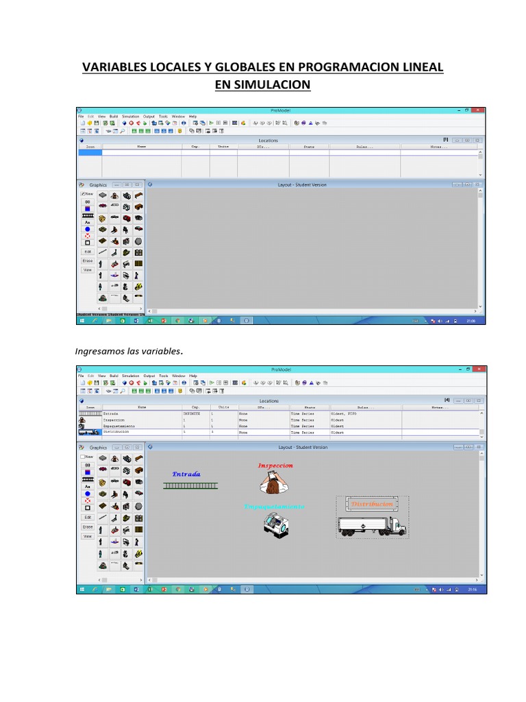 Variables Locales y Globales en Programacion Lineal en Simulacion | PDF