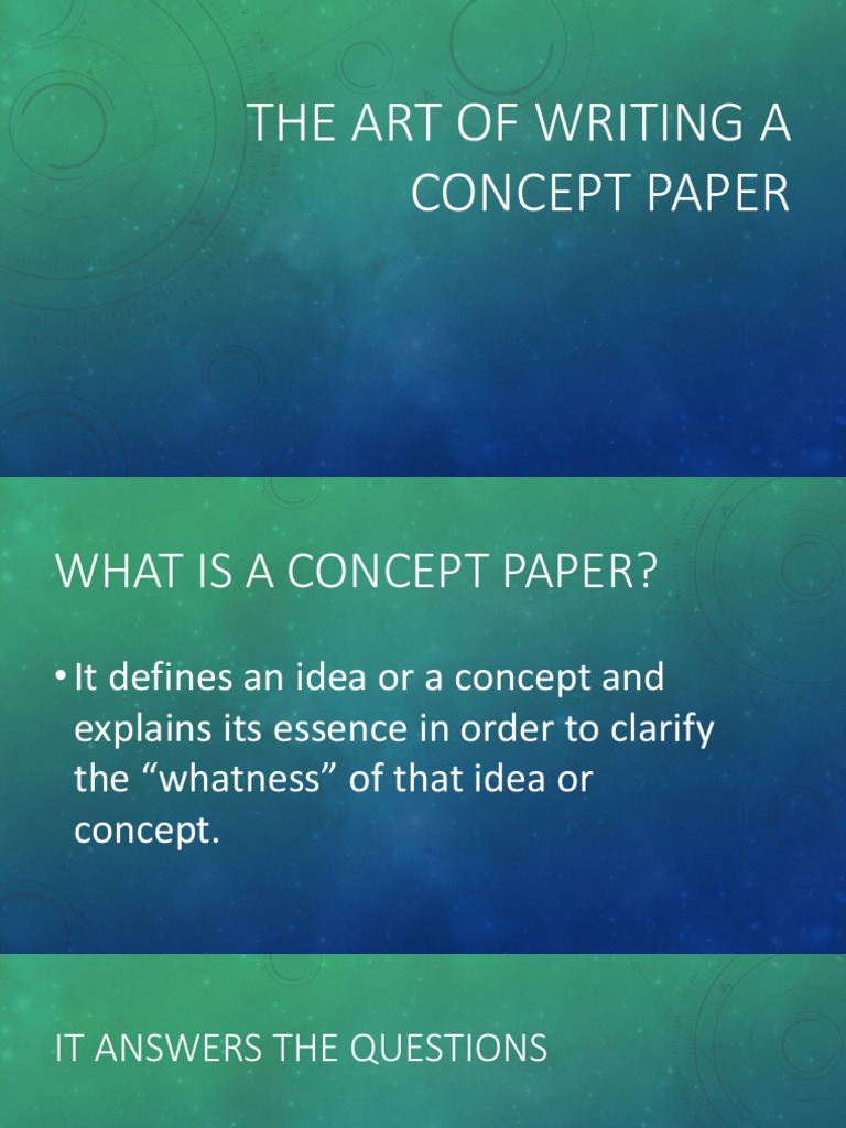 Writing a Concept Paper on Art | PDF | Self-Improvement