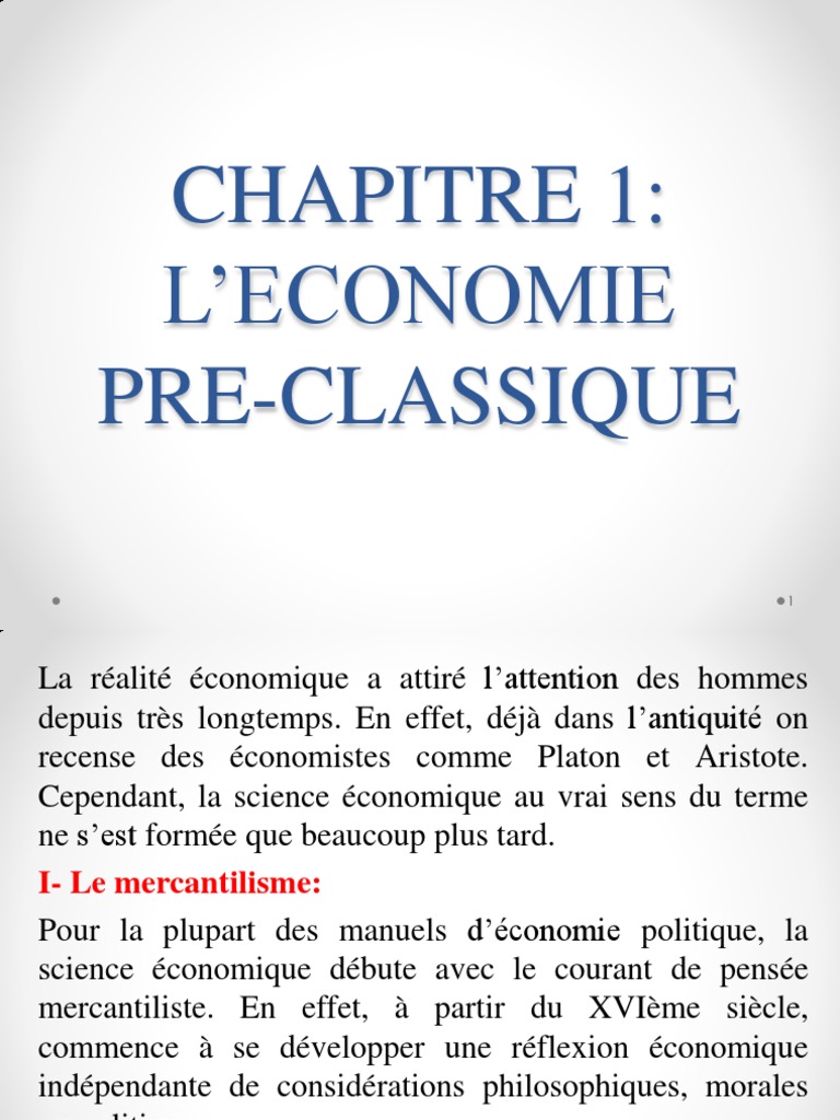 Chapitre 1 Hpe | Descargar gratis PDF | Mercantilisme | Économie (Général)