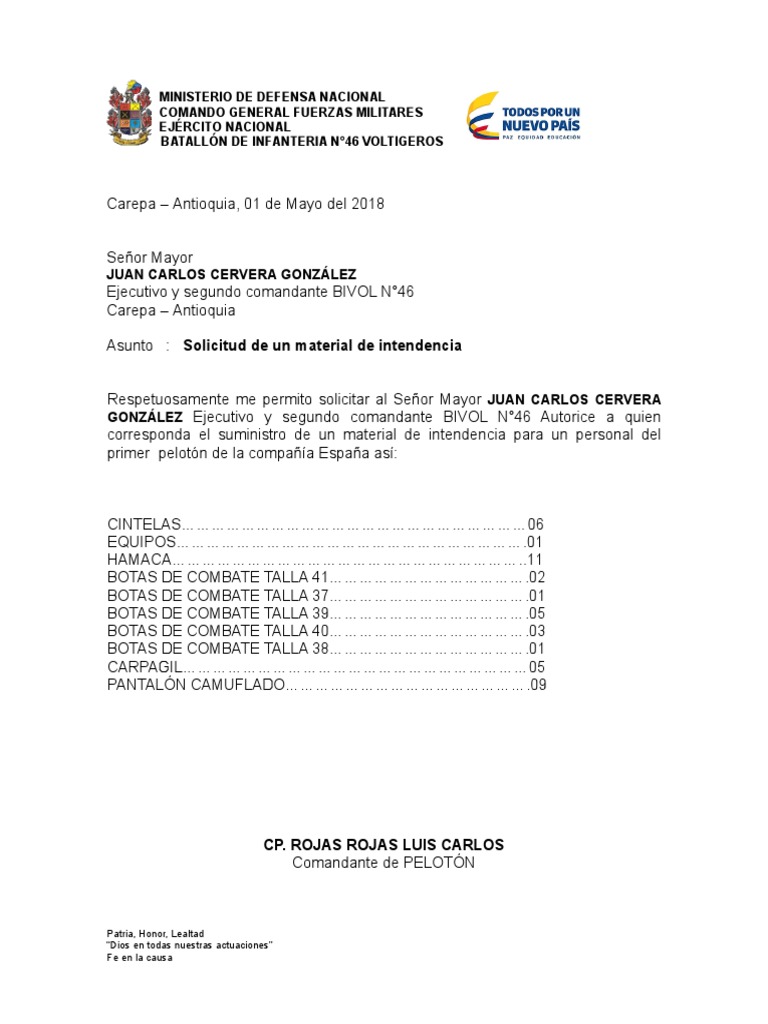 Solicitud Intendencia | PDF