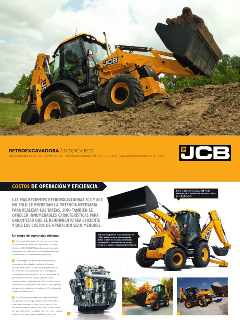 Ficha Tecnica Retroexcavadora 4cx | PDF | Engranaje | Tanques