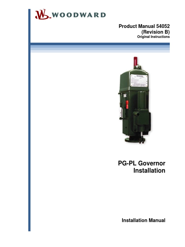 Product Manual 54052 (Revision B) : PG-PL Governor Installation | PDF ...