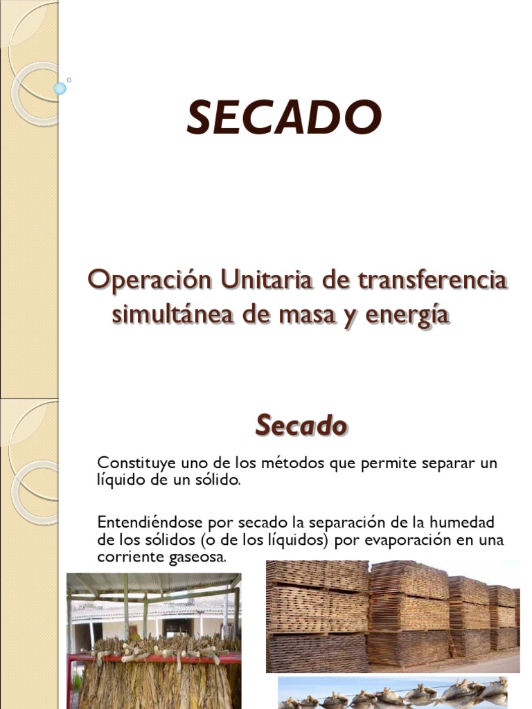 Técnicas y Aplicaciones del Secado | PDF | Humedad | Evaporación