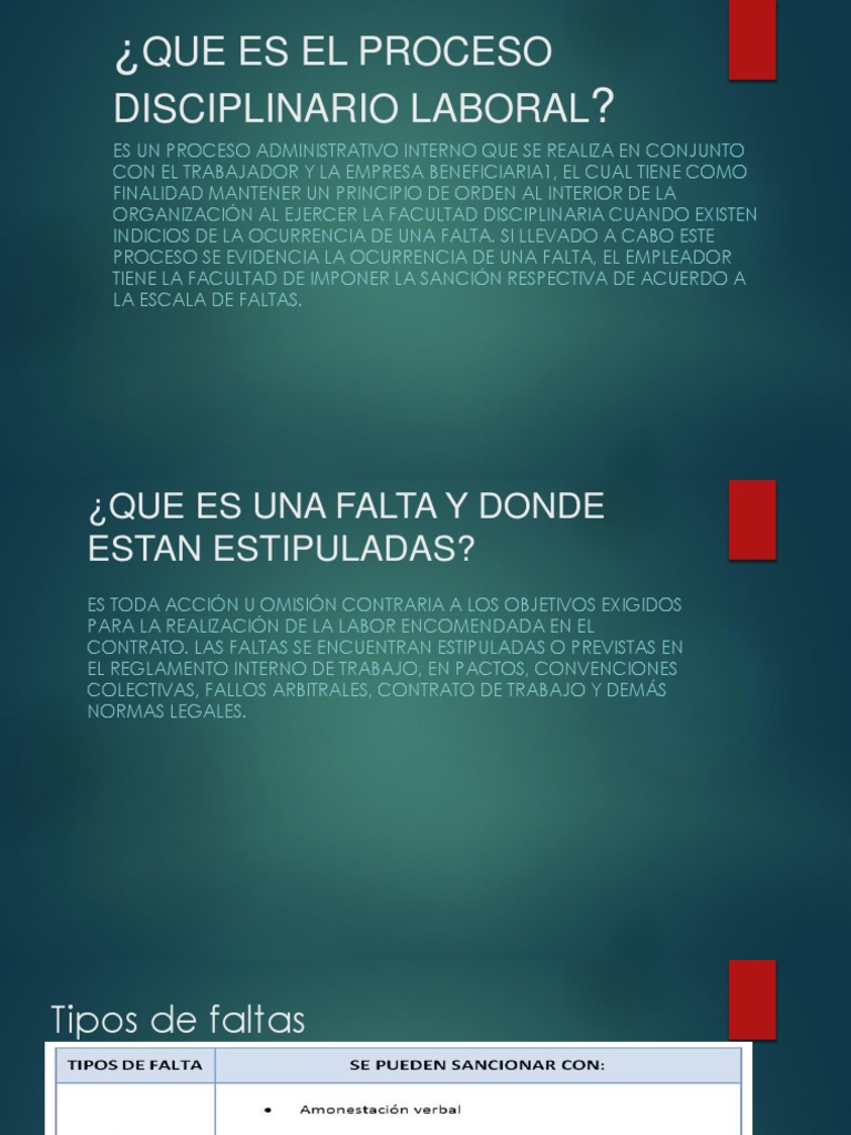 Que Es El Proceso Disciplinario Laboral Exposicion | PDF | Debido al ...
