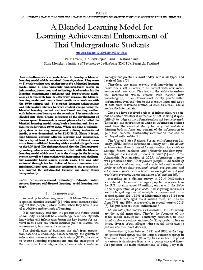 A Blended Learning | PDF | Information Literacy | Educational Technology