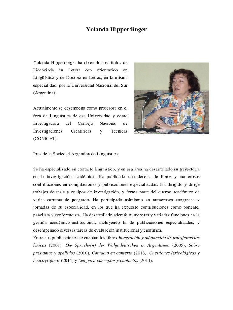 CV Yolanda Hipperdinger PDF | PDF