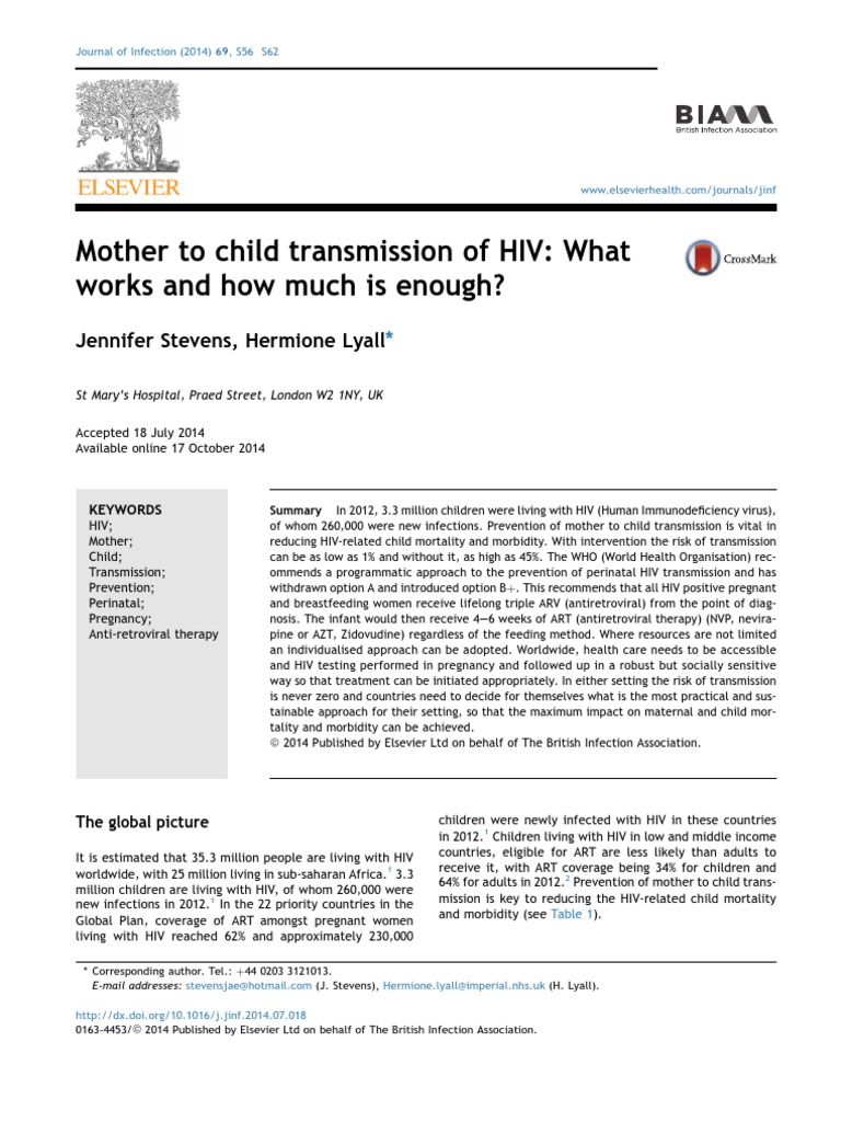 Mother To Child Transmission of HIV: What Works and How Much Is Enough ...