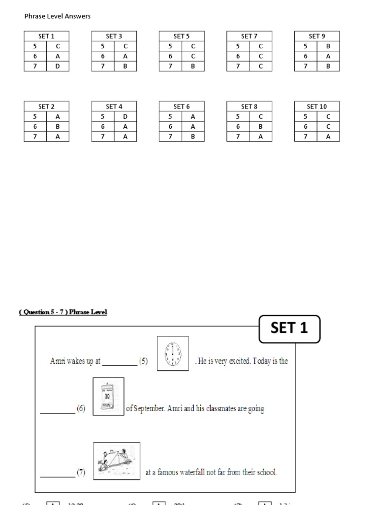 SAL English UPSR Phrase Level Q5 7 | PDF | Food And Drink Preparation ...