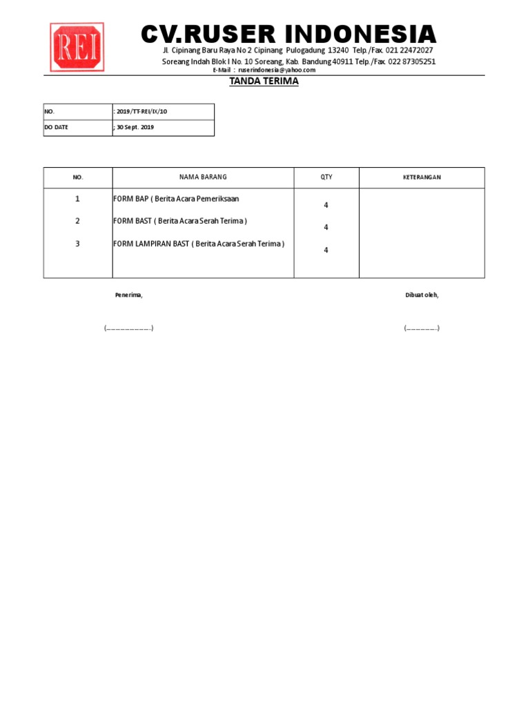 Tanda Terima | PDF | Business Documents | Accounting