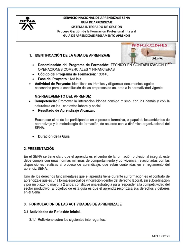 GFPI-F-019 - Formato - Guia - de - Aprendizaje INDUCCION REGLAMENTO DEL APREPNDIZ | PDF ...
