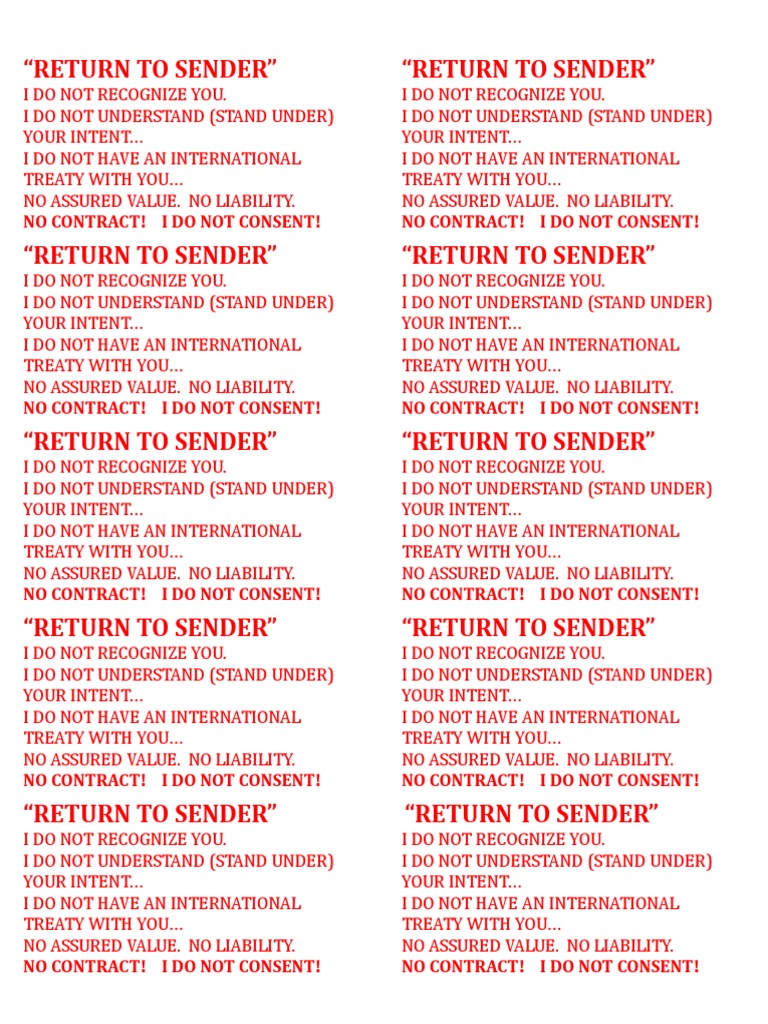 Return Labels Return To Sender | PDF