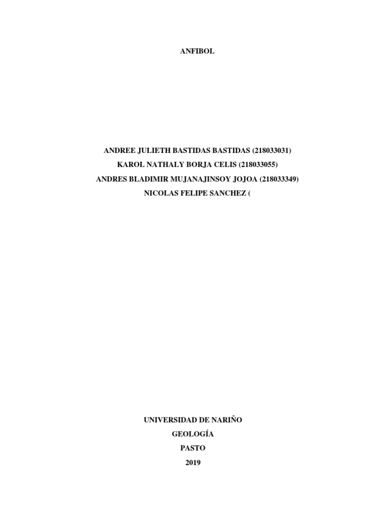 Características y Usos del Anfíbol | PDF | Helio | Minerales