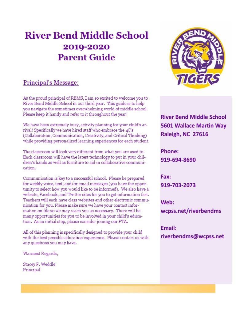 River Bend Middle School: 2019-2020 Parent Guide | PDF | Homework ...