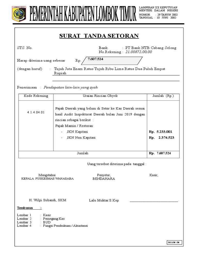 Sts Blanko Pajak Daerah. | PDF