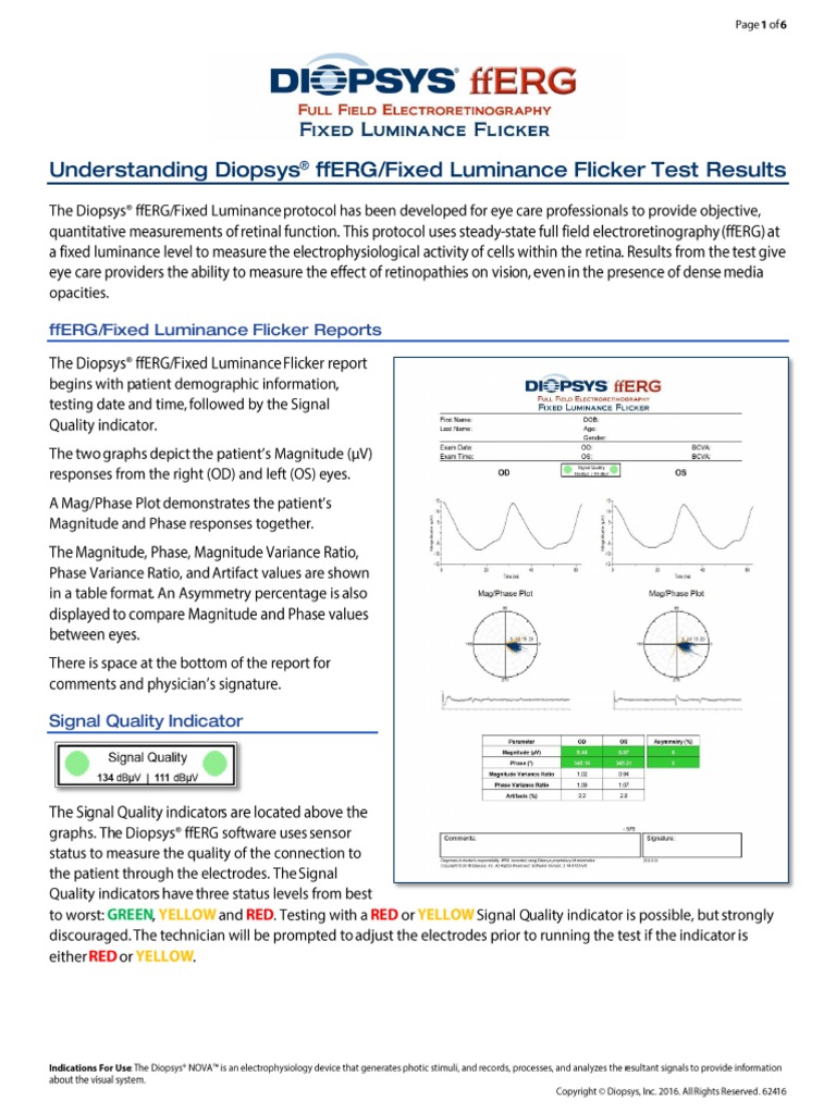 Understanding Diopsys FfERG Fixed Luminance Reports | PDF | Eye ...