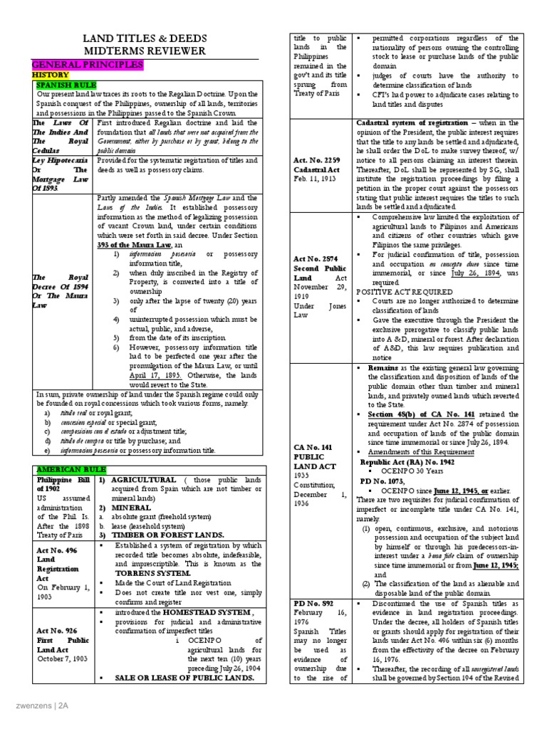 An Overview of Land Laws in the Philippines from Spanish Rule to the ...