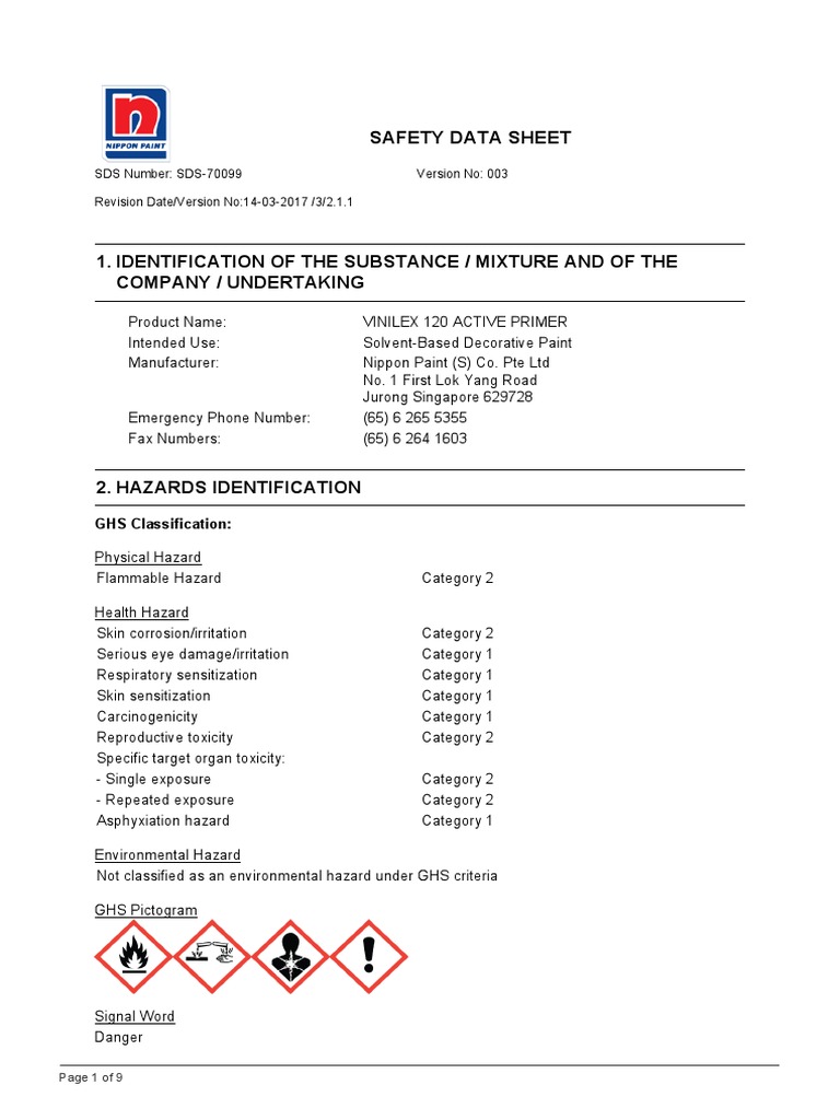 Msds | PDF | Dangerous Goods | Toxicity