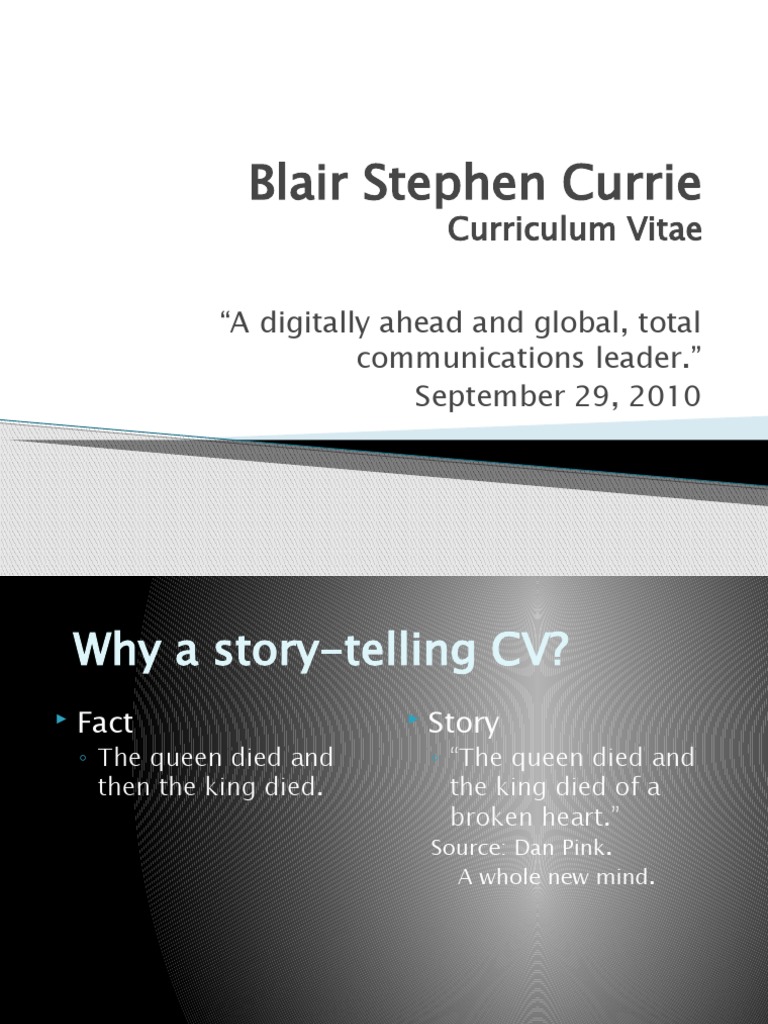 Blair Currie - Storytelling CV - September 29, 2010 | PDF ...
