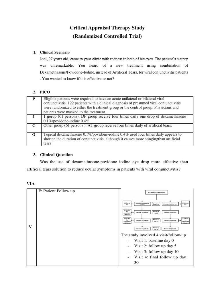 Critical Appraisal Therapy Study (Randomized Controlled Trial) | PDF | Randomized Controlled ...