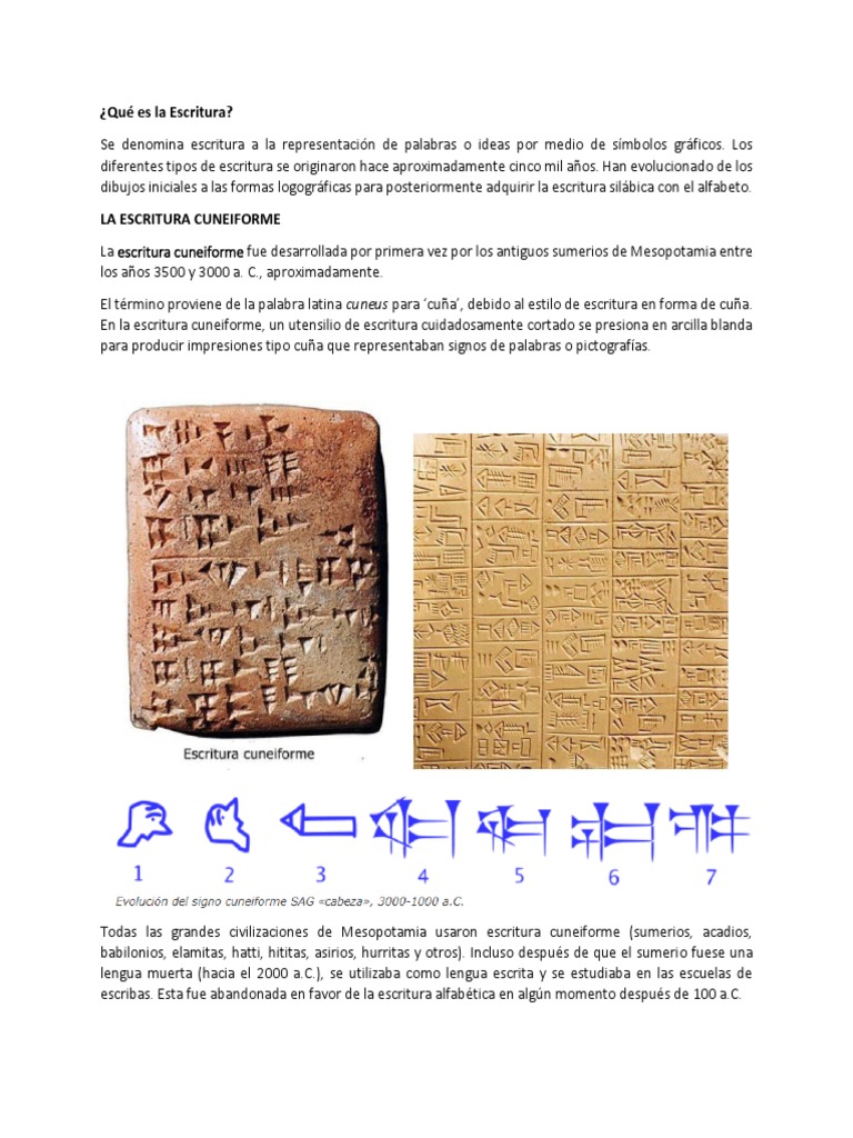 Cuaderno 1 - La Escritura Cuneiforme | PDF