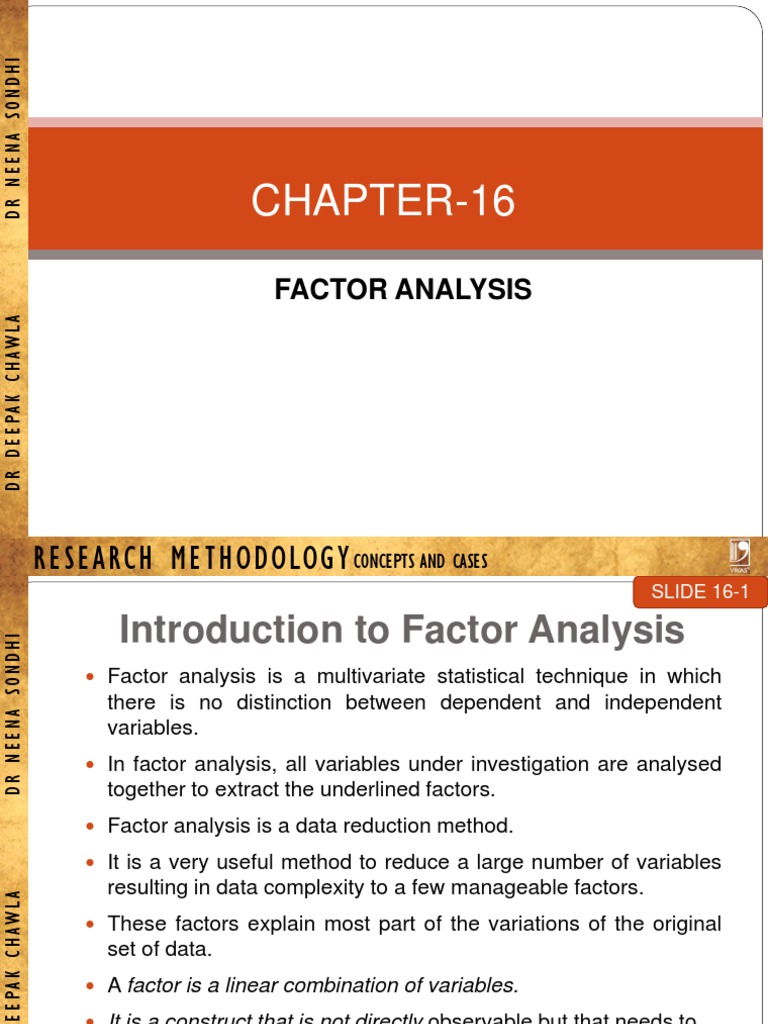 An Introduction to Factor Analysis: Data Reduction Techniques and Their Uses in Research | PDF ...