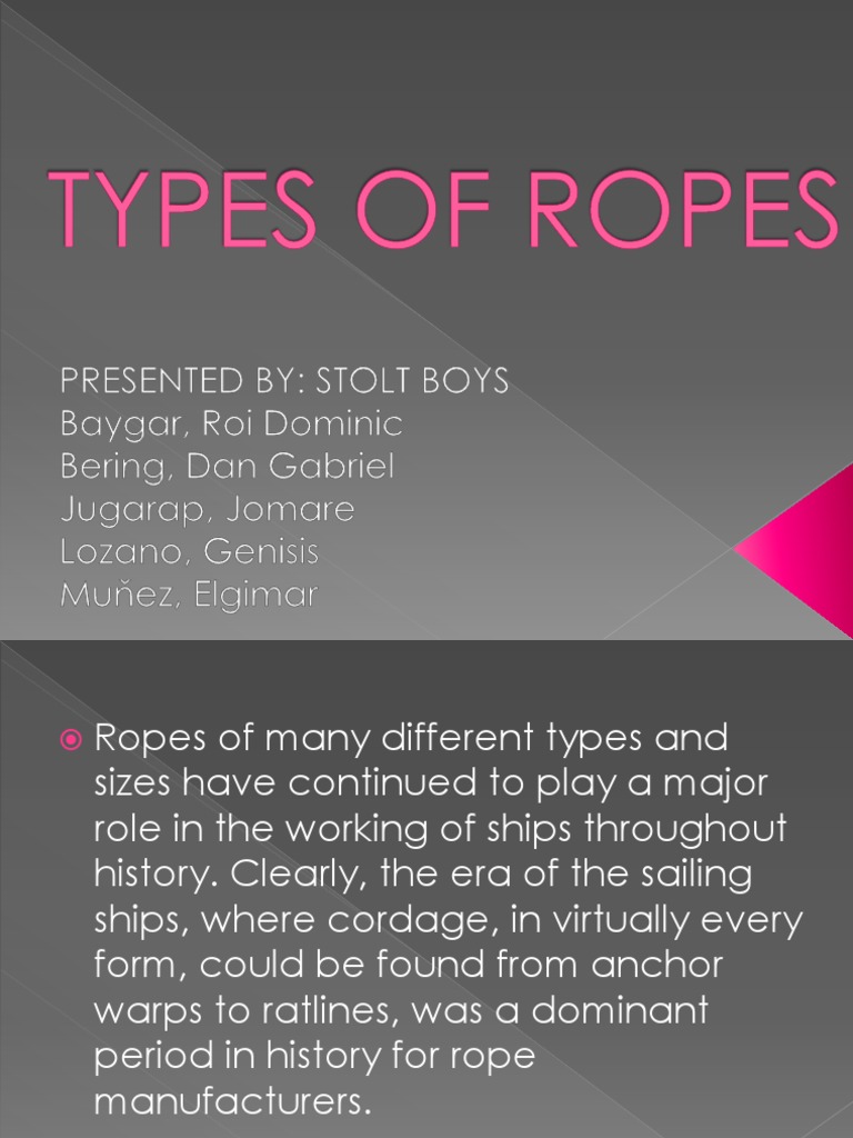 Types of Ropes | PDF | Rope | Materials