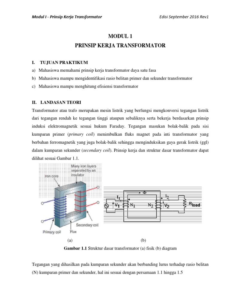 Modul 1 - Prinsip Kerja Transformator | PDF