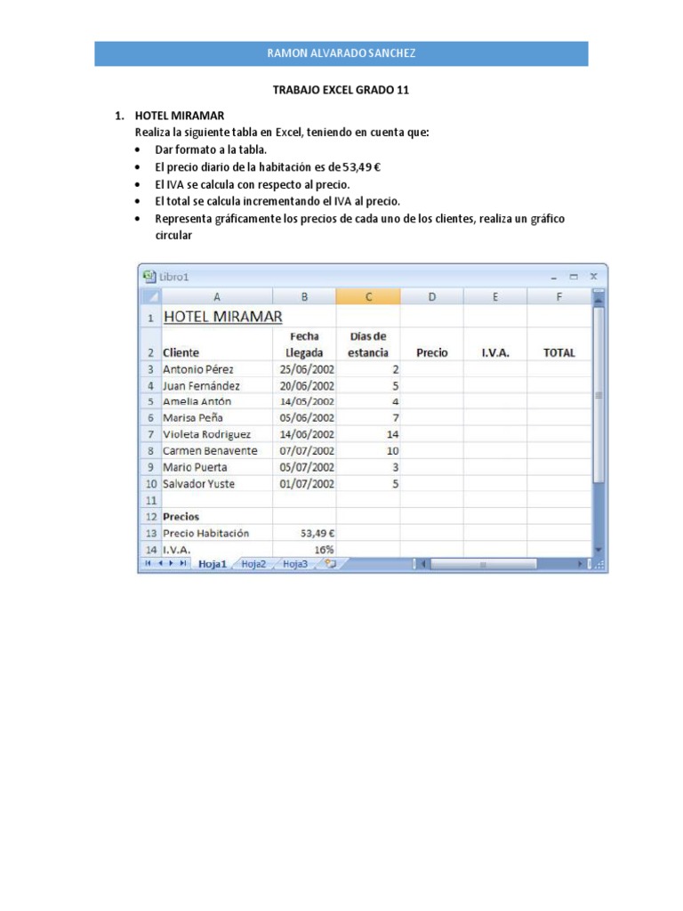 Ejercicios Excel | PDF