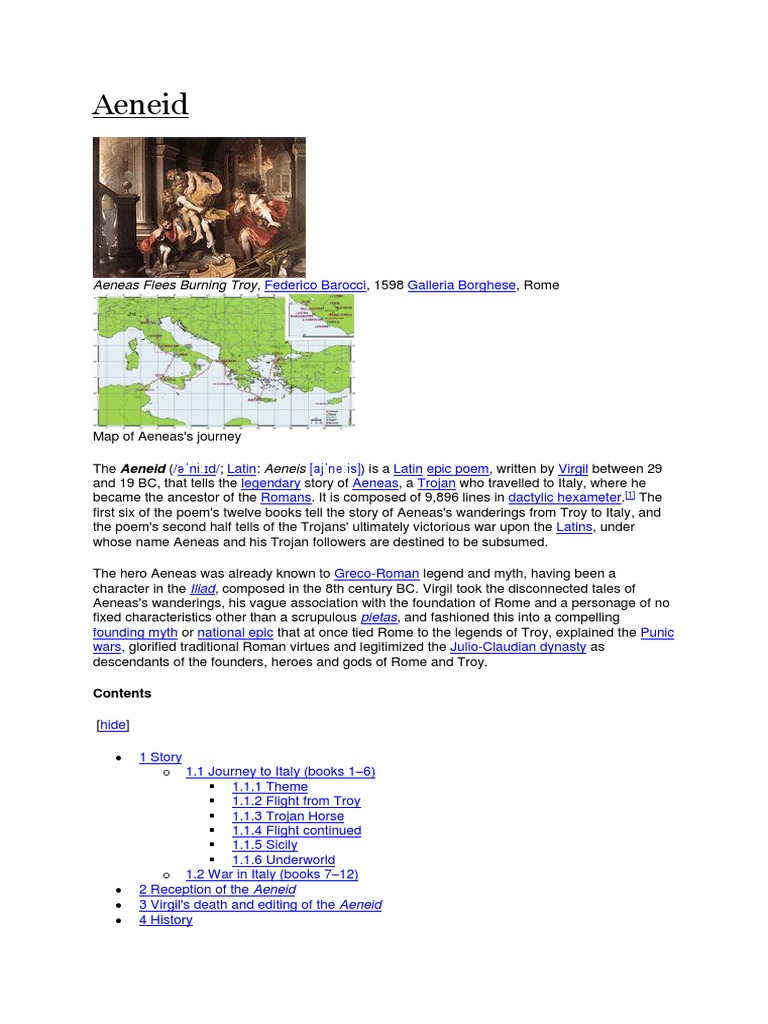 Aeneid: Aeneas Flees Burning Troy | PDF | Aeneid | Virgil