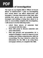 ENGLISH SBA Sample Reflections (1) | PDF | Psychology | Psychological ...