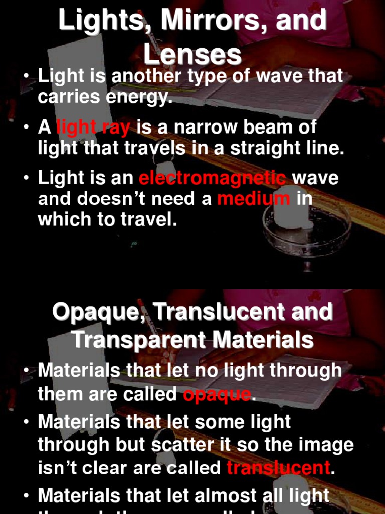 Light: Mirrors and Lenses Overview | PDF | Lens (Optics) | Reflection ...