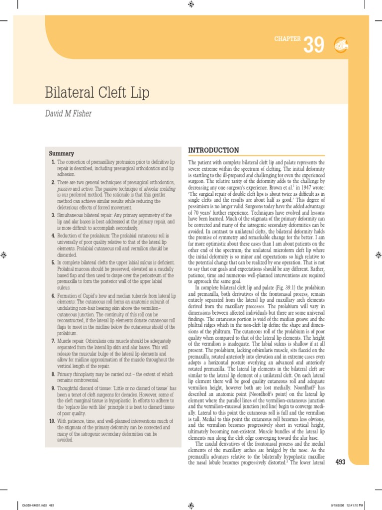 Bilateral Cleft Lip Repair Techniques | PDF | Human Nose | Lip