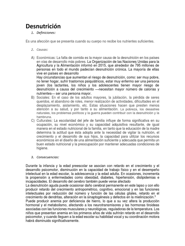 Desnutricion Pdf Desnutrición Pobreza