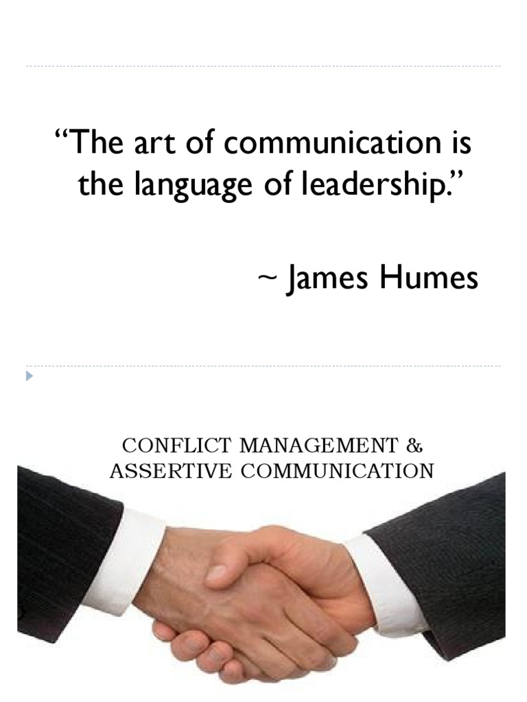 Conflict Management and Assertive Communication | PDF | Aggression ...