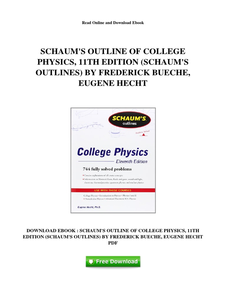 Schaums Outline of College Physics 11th Edition Schaums Outlines by ...