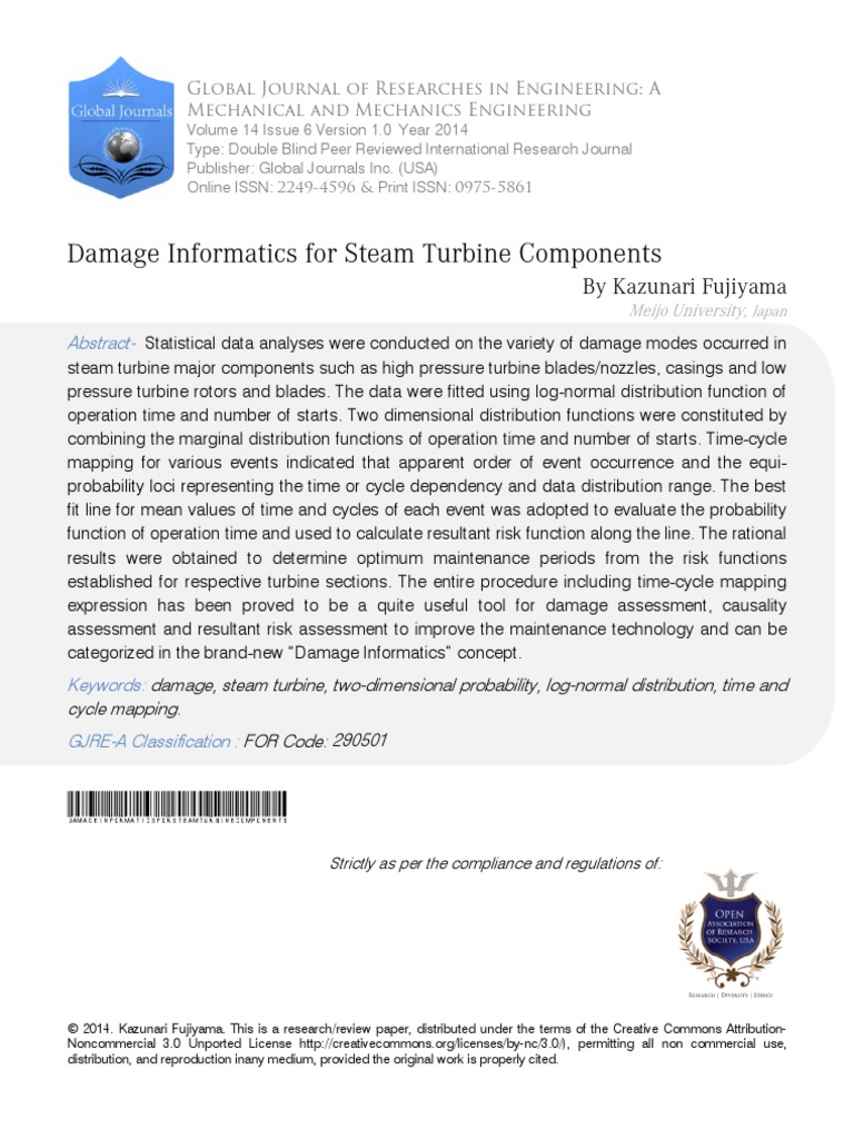 Damage Informatics For Steam Turbine Components | PDF | Turbine | Creep ...