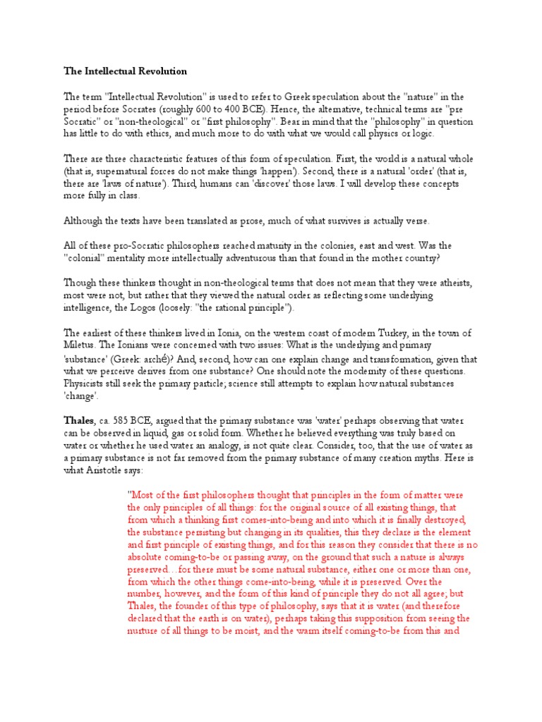 The Intellectual Revolution | PDF | Matter | Logos