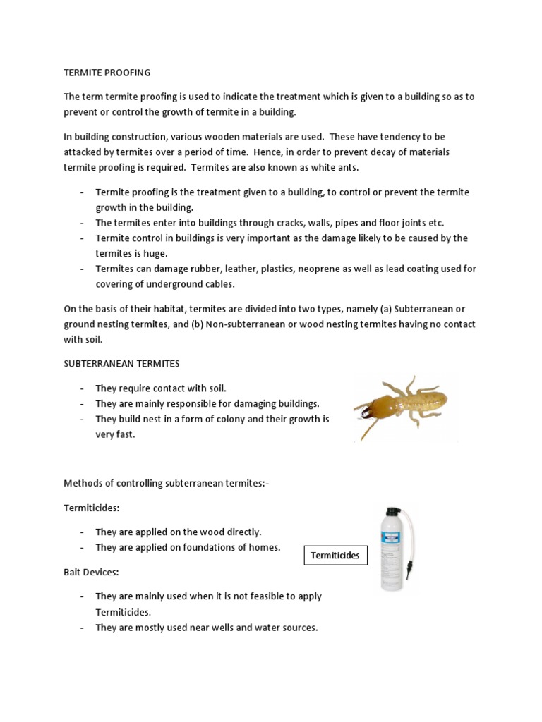 Termite Proofing | PDF | Soil | Building Engineering