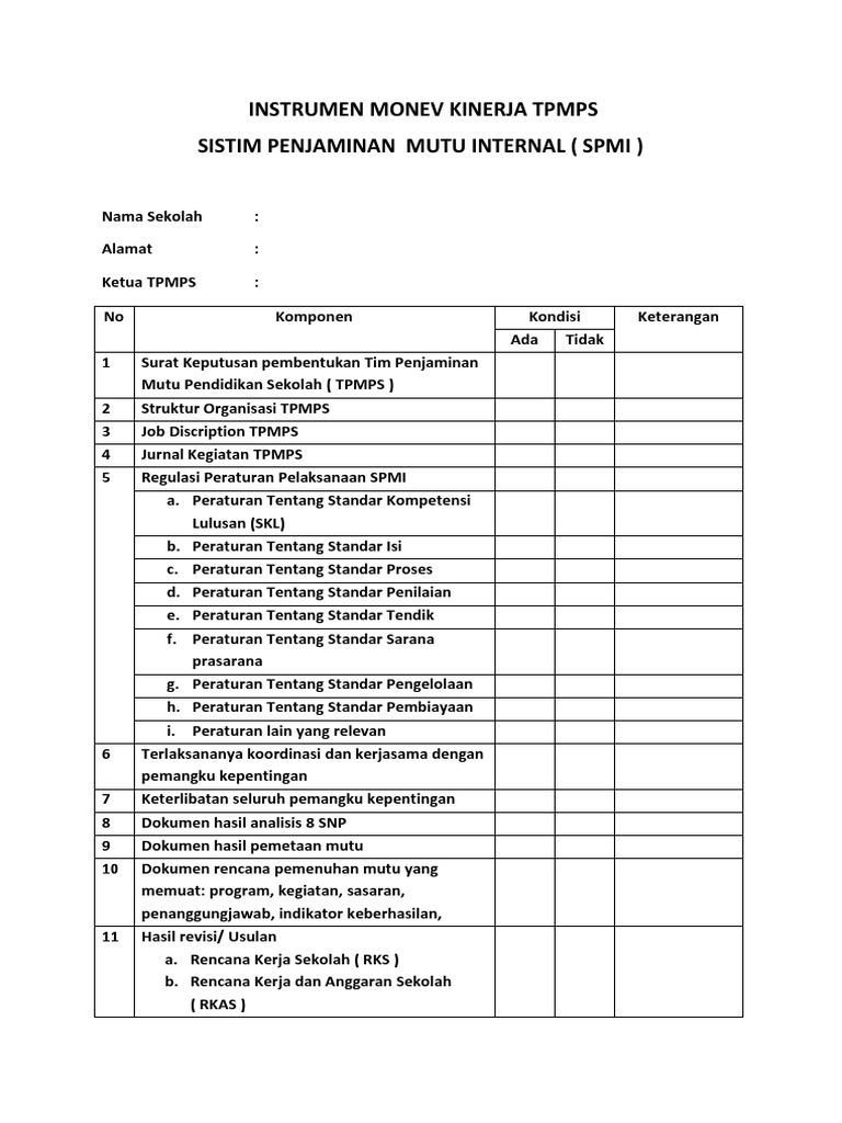 Instrumen TPMPS | PDF