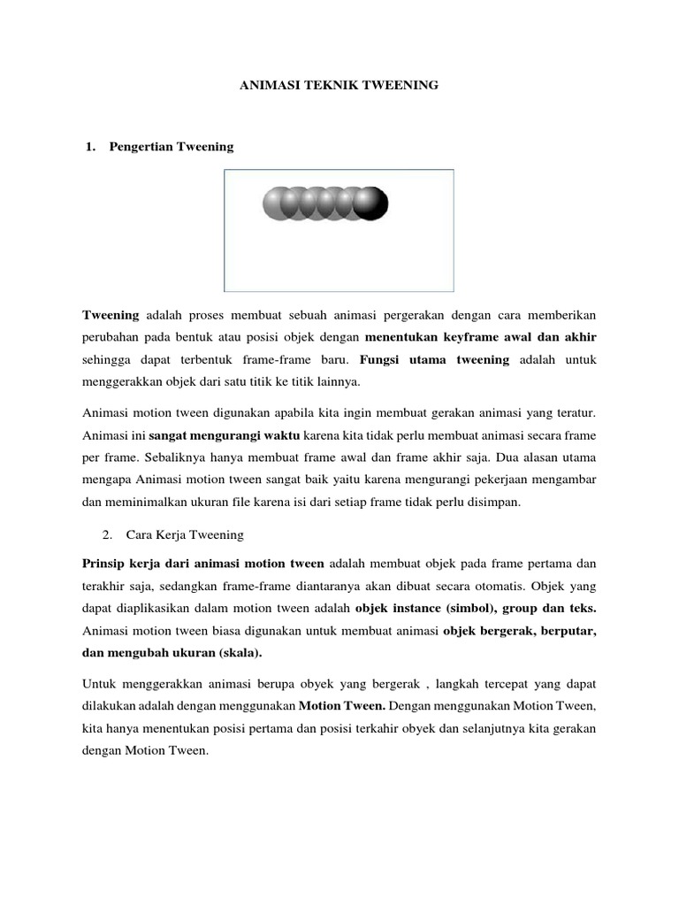 Animasi Teknik Tweening | PDF