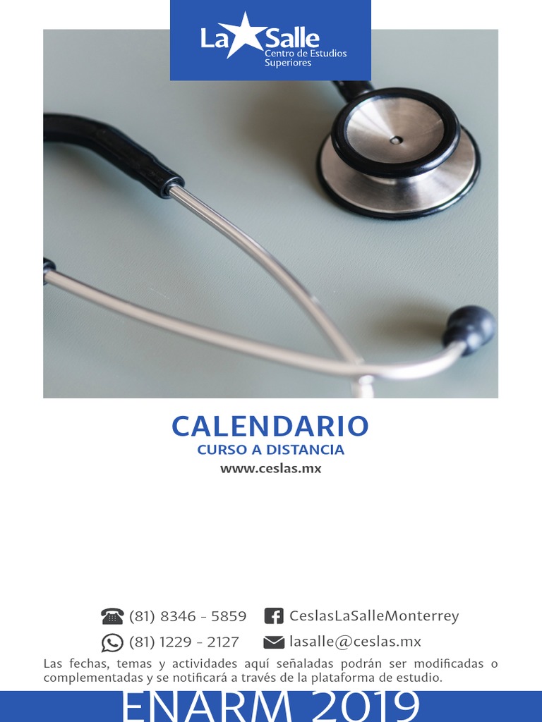 Calendario ENARM | PDF | Medicina CLINICA | Ciencias de la Salud