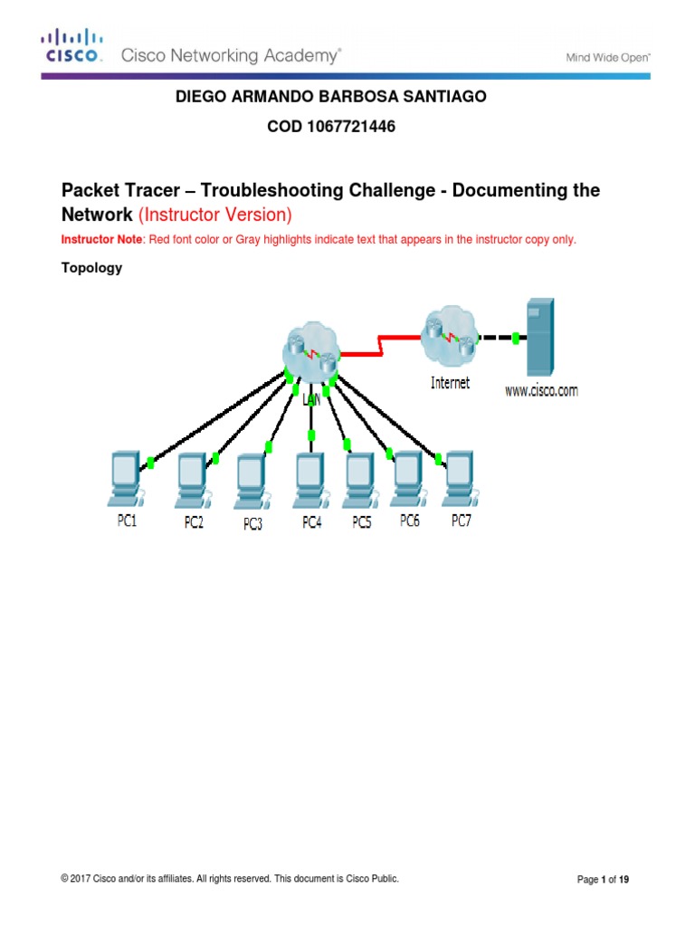8.1.1.8 Packet Tracer - Troubleshooting Challenge - Documenting The Network Instructions - ILM ...