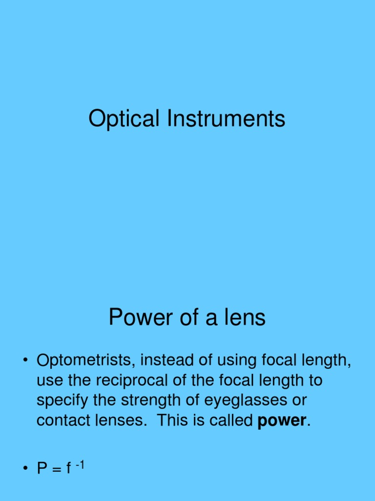 Optical Instruments | PDF | Lens (Optics) | Electrodynamics