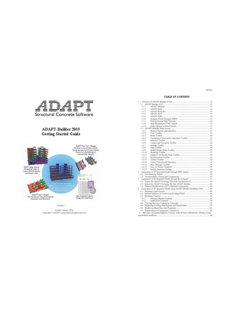 ADAPT-Builder 2015 Getting Started Guide: Index (II) | PDF | Earthquake Engineering | Beam ...