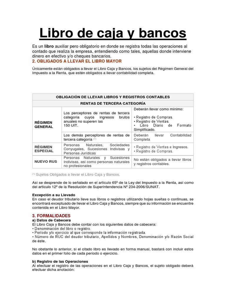 Libro de Caja y Bancos | PDF | Contabilidad | Impuesto sobre la renta