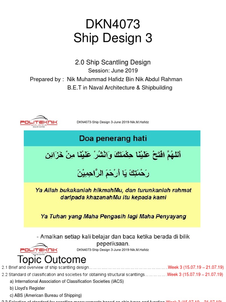 Lecture Note 2.0 Ship Scantling Design | PDF | Deck (Ship) | Hull ...