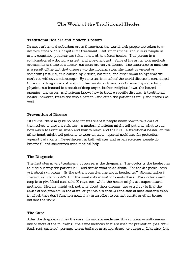 The Work of The Traditional Healer: Traditional Healers and Modern ...