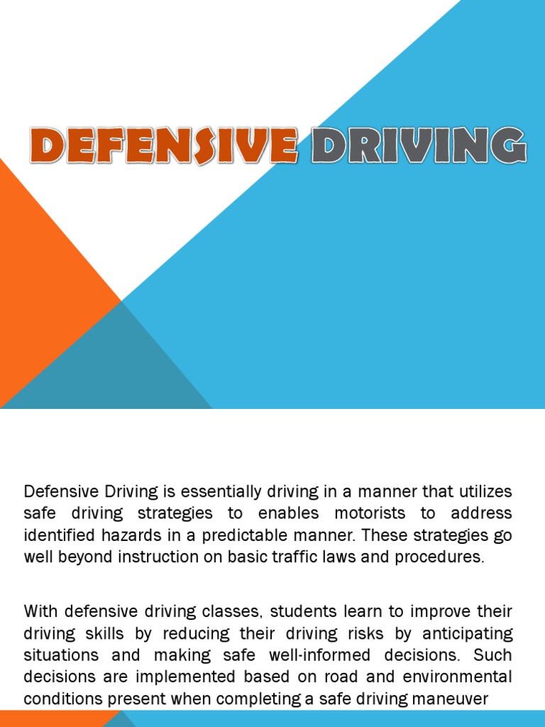 Defensive Driving | PDF | Traffic Collision | Driving