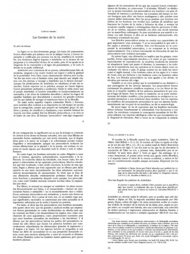 Racionalidad de los Filósofos Presocráticos | PDF | Aristóteles | Analogía