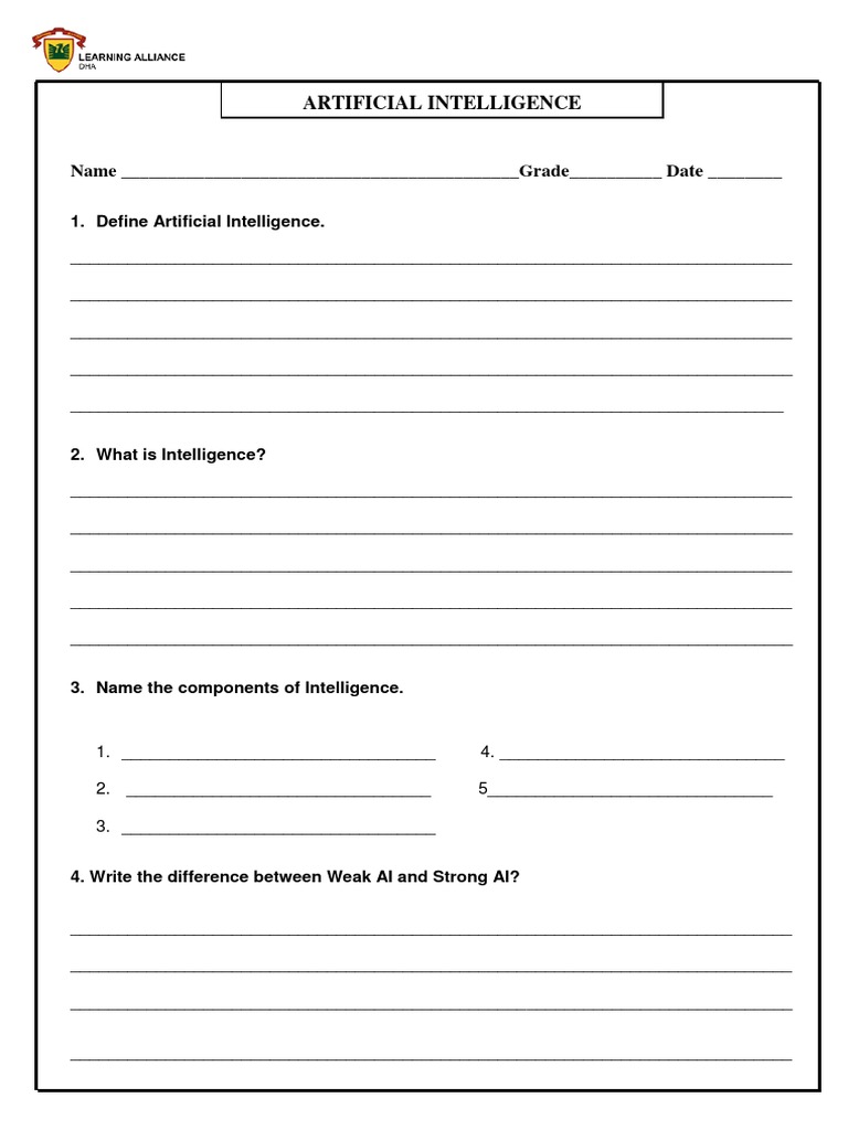 Artificial Intelligence: Name - Grade - Date | PDF